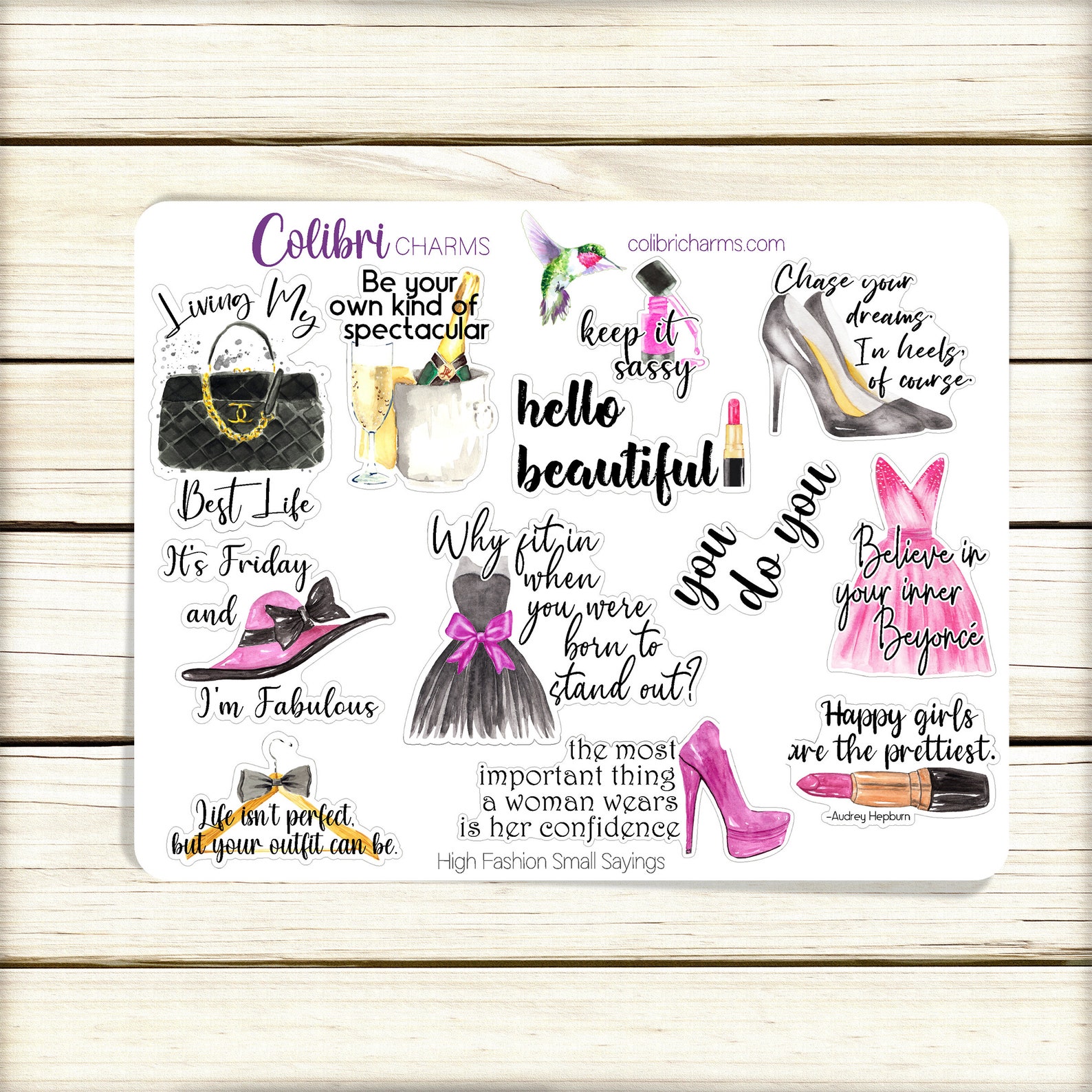 High Fashion Planner Stickers, Couture, Stylish Stickers, Runway ...