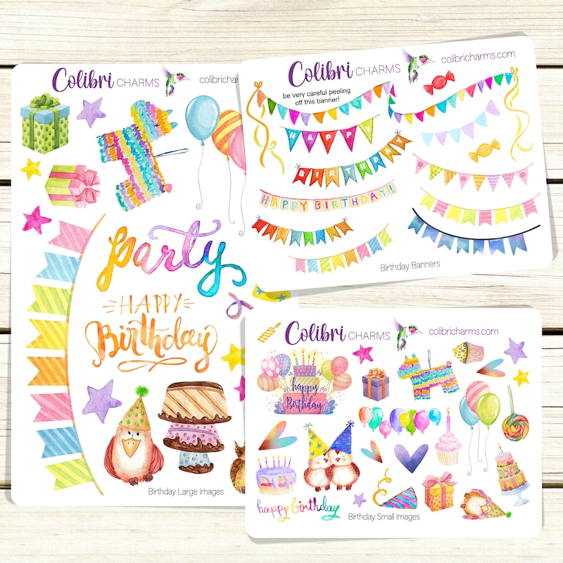 Birthday Planner Stickers - Etsy