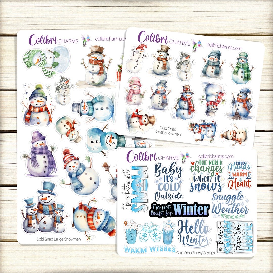 Christmas Planner Stickers Winter Holiday Stickers Cold Snap Snowman ...