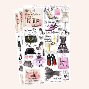 High Fashion Planner Stickers Couture Stylish Stickers - Etsy