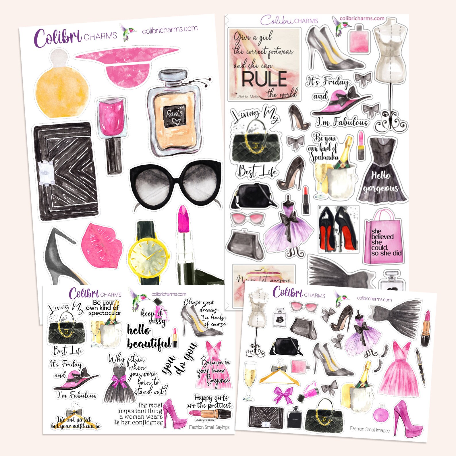 High Fashion Planner Stickers Couture Stylish Stickers - Etsy