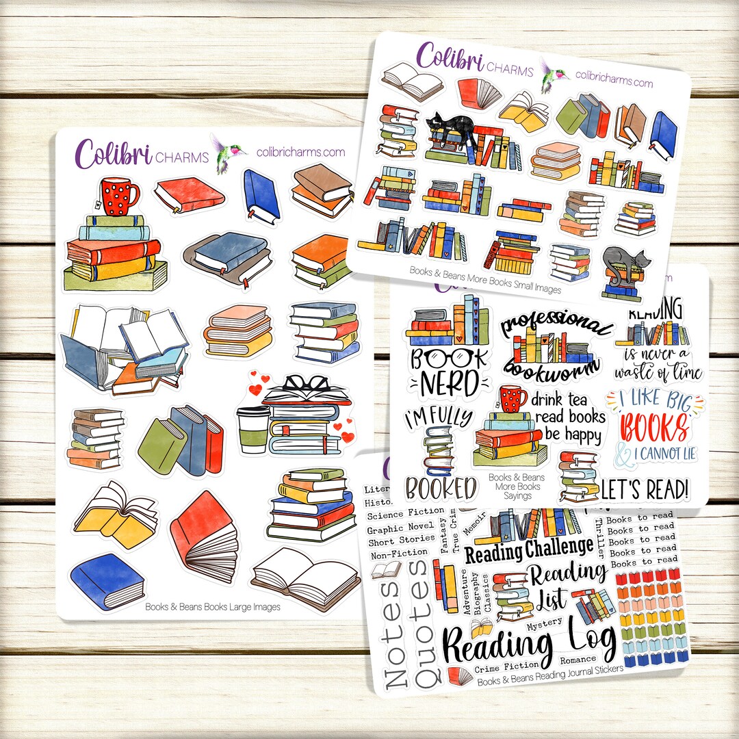 Book Lovers Planner Stickers , Reading Log Stickers, Bibliophile ...