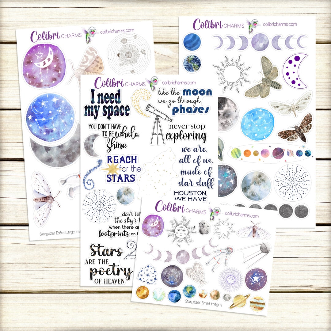 Stargazer Planner Stickers Celestial Stickers Space Planner Sticker Kit Seasonal Planner ...