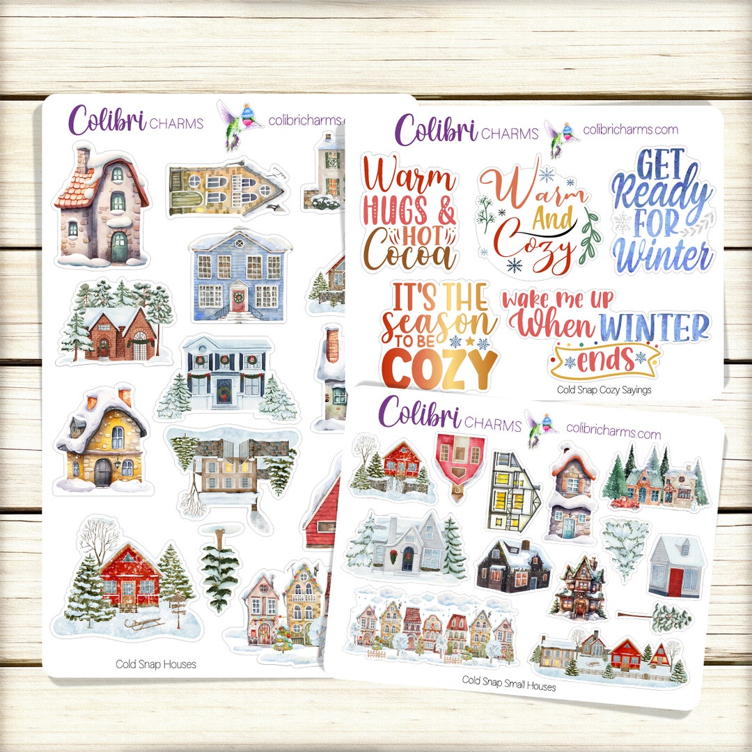 Christmas Planner Stickers Winter Holiday Stickers Cold Snap Snowy ...