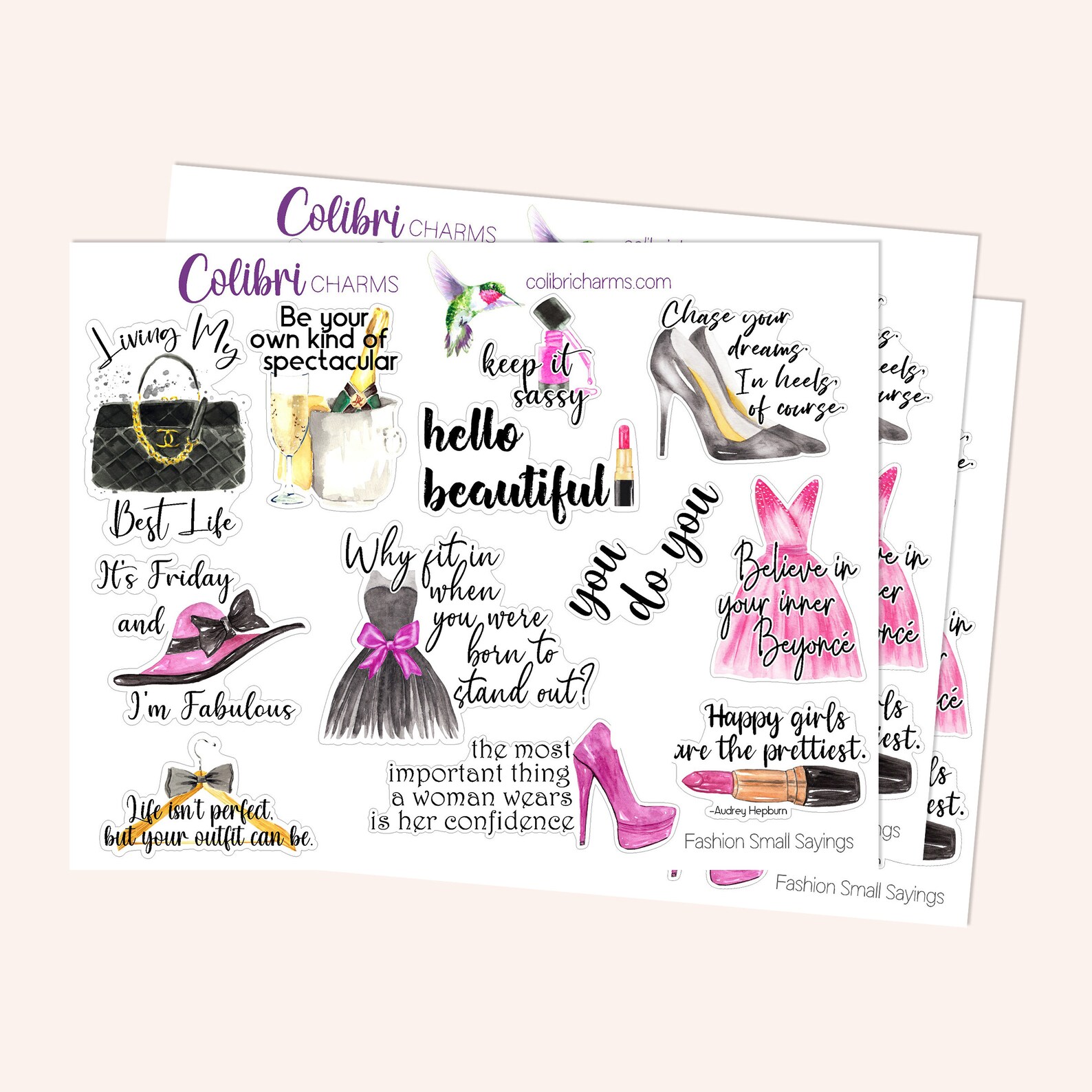 High Fashion Planner Stickers Couture Stylish Stickers - Etsy