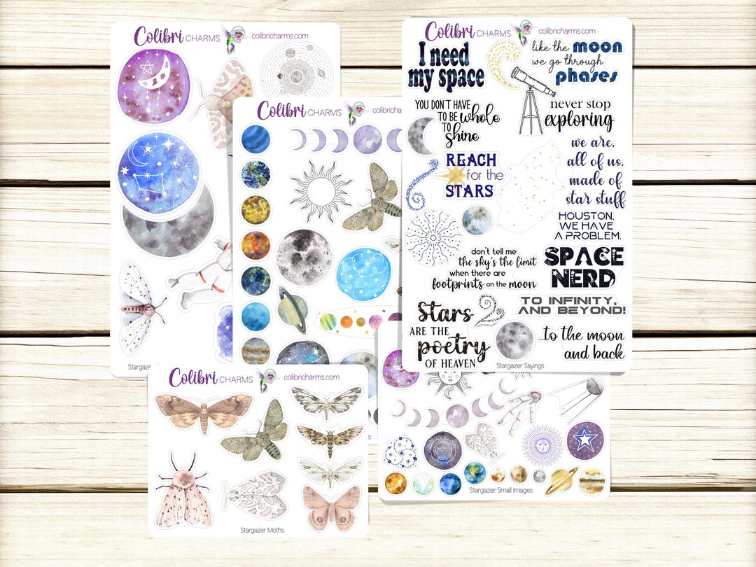 Celestial Planner Stickers: Stargazer Space Theme - Etsy
