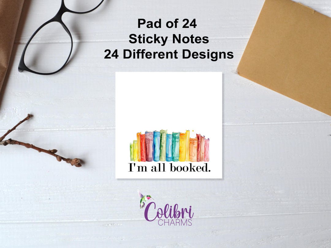 Avid Reader Post Its, Pad of 24 Sticky Notes, Teacher Appreciation ...