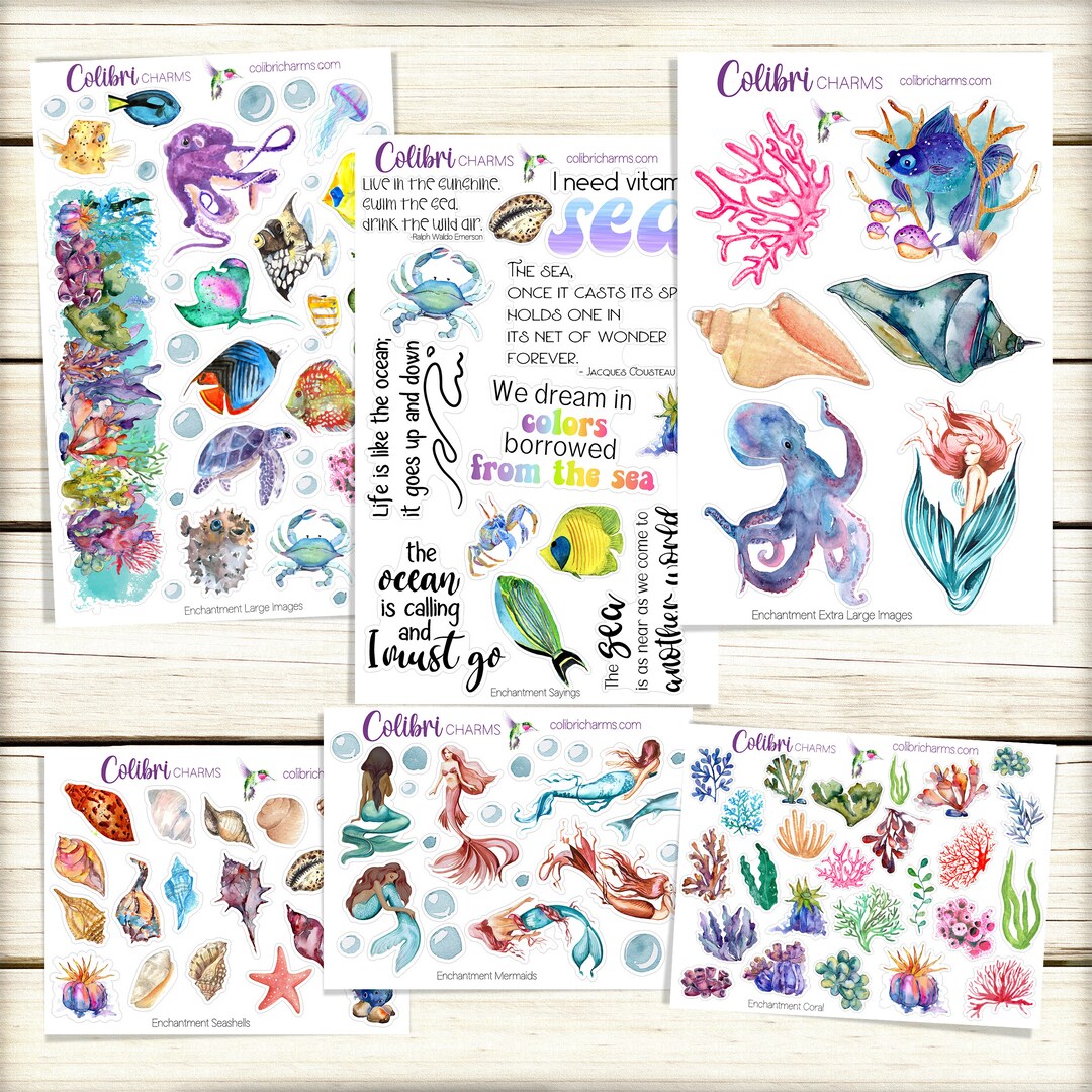 Enchantment under the Sea Planner Stickers Sea Life Journal Kit ...
