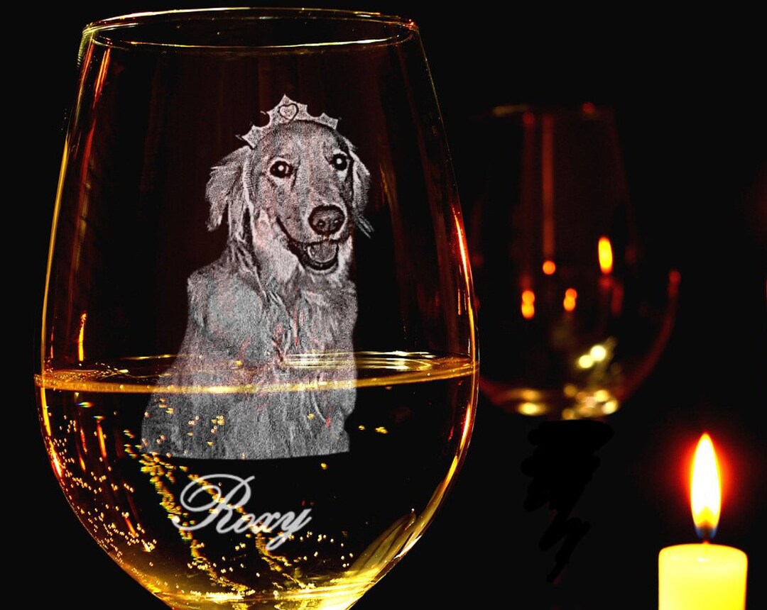Custom Pet Glass/stemless Wine Glass Engraved/laser Engraved Wine Glass ...