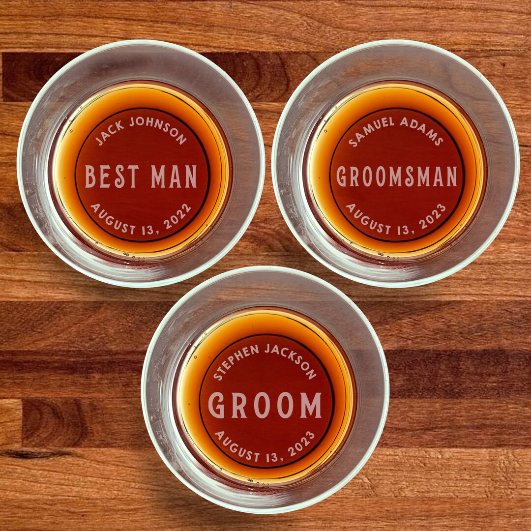 Groomsmen Whiskey Glass/bottoms Up/wedding Party Gifts/groom Gift/best ...