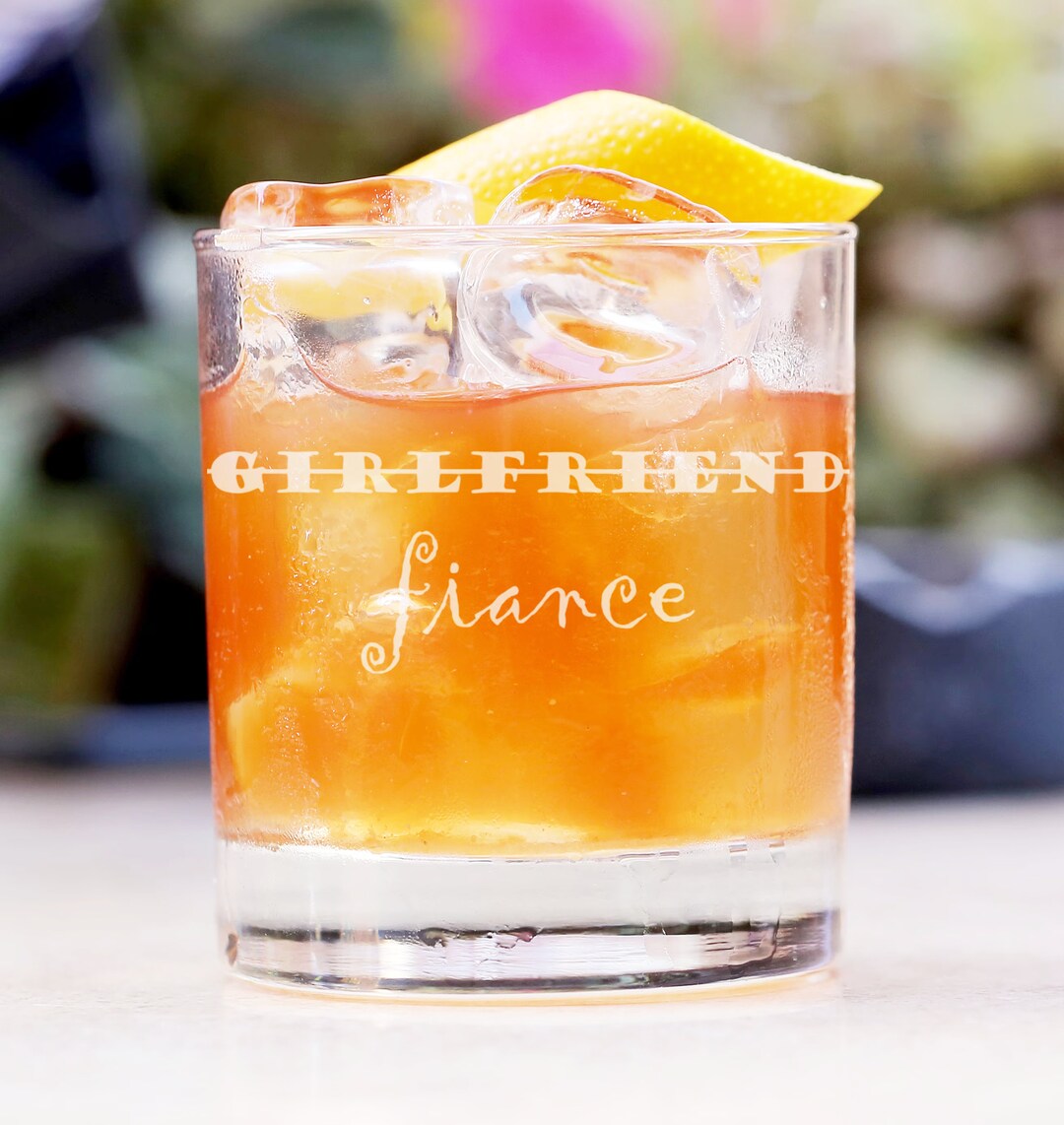 Personalized Engagement Glass Set/engraved Engagement Bourbon Glass ...
