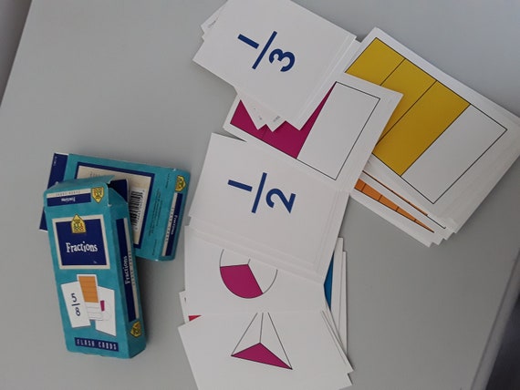 Learning & School Toys Fractions/English Flash Cards Vintage &Paw ...