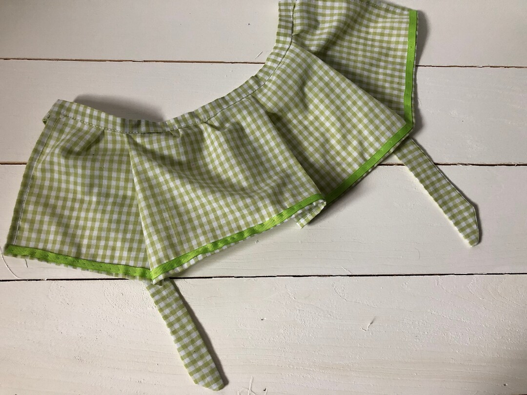 Green Plaid Flannel Apron Waist Apron 18 Inch Doll Aprons - Etsy