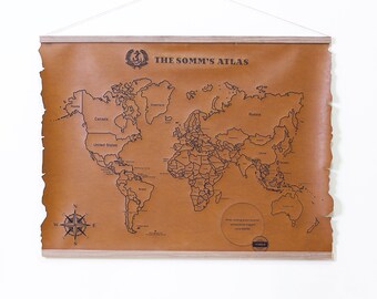 Leather World Map Art - Etsy