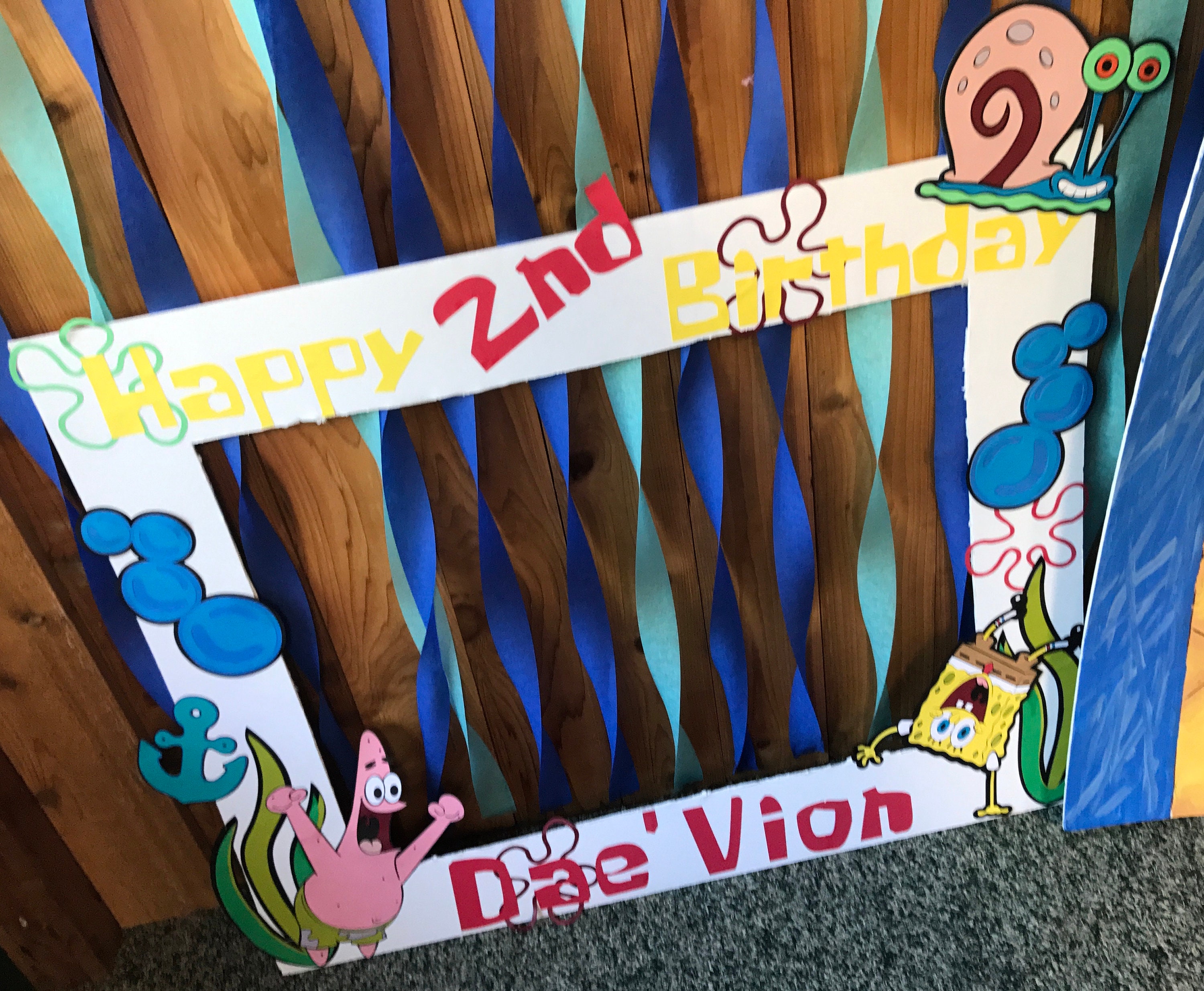 Spongebob Party Selfie photo frame Spongebob backdrop decor | Etsy
