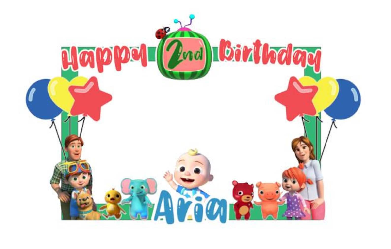 Cocomelon themed party Cocomelon Selfie photo frame | Etsy