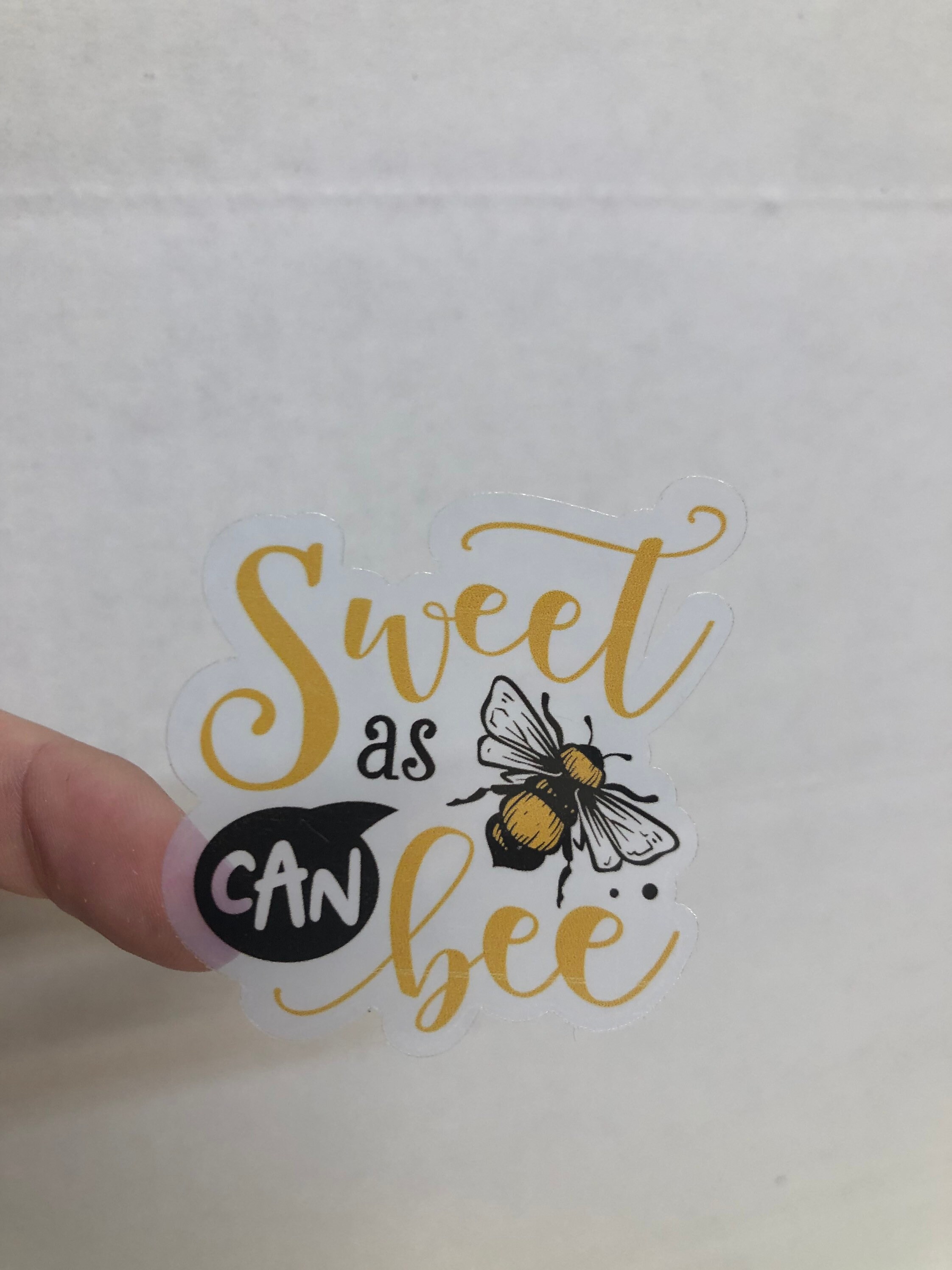 Sweet As Can Bee Floral Bee Sticker Frosted Clear Vinyl | Etsy
