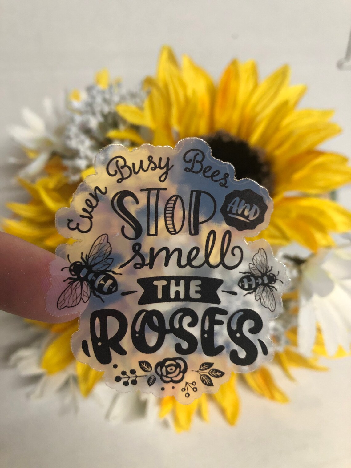 Even Busy Bees Stop And Smell The Roses Floral Bee Bee - Etsy.de