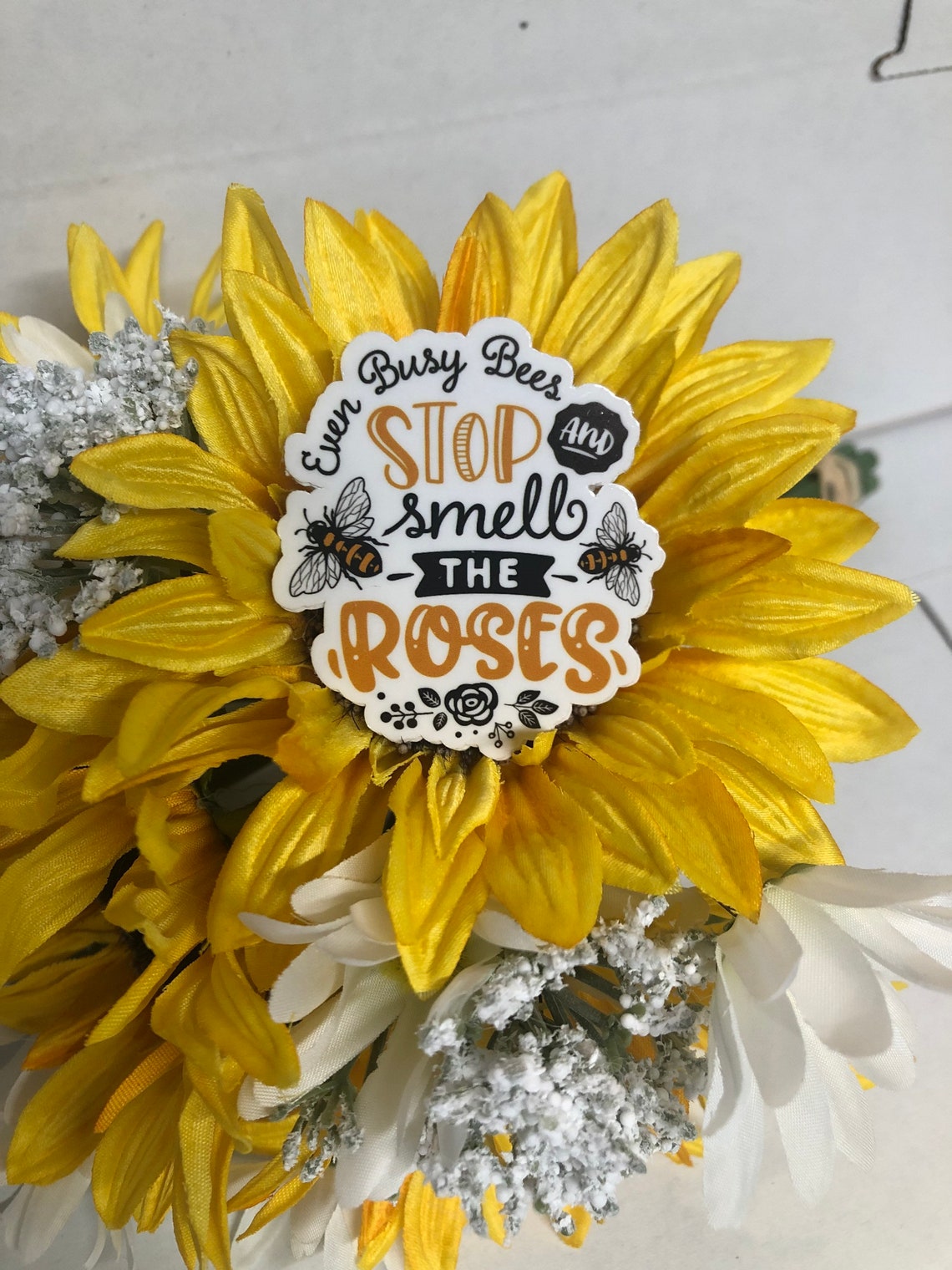 Even Busy Bees Stop And Smell The Roses Floral Bee Bee | Etsy