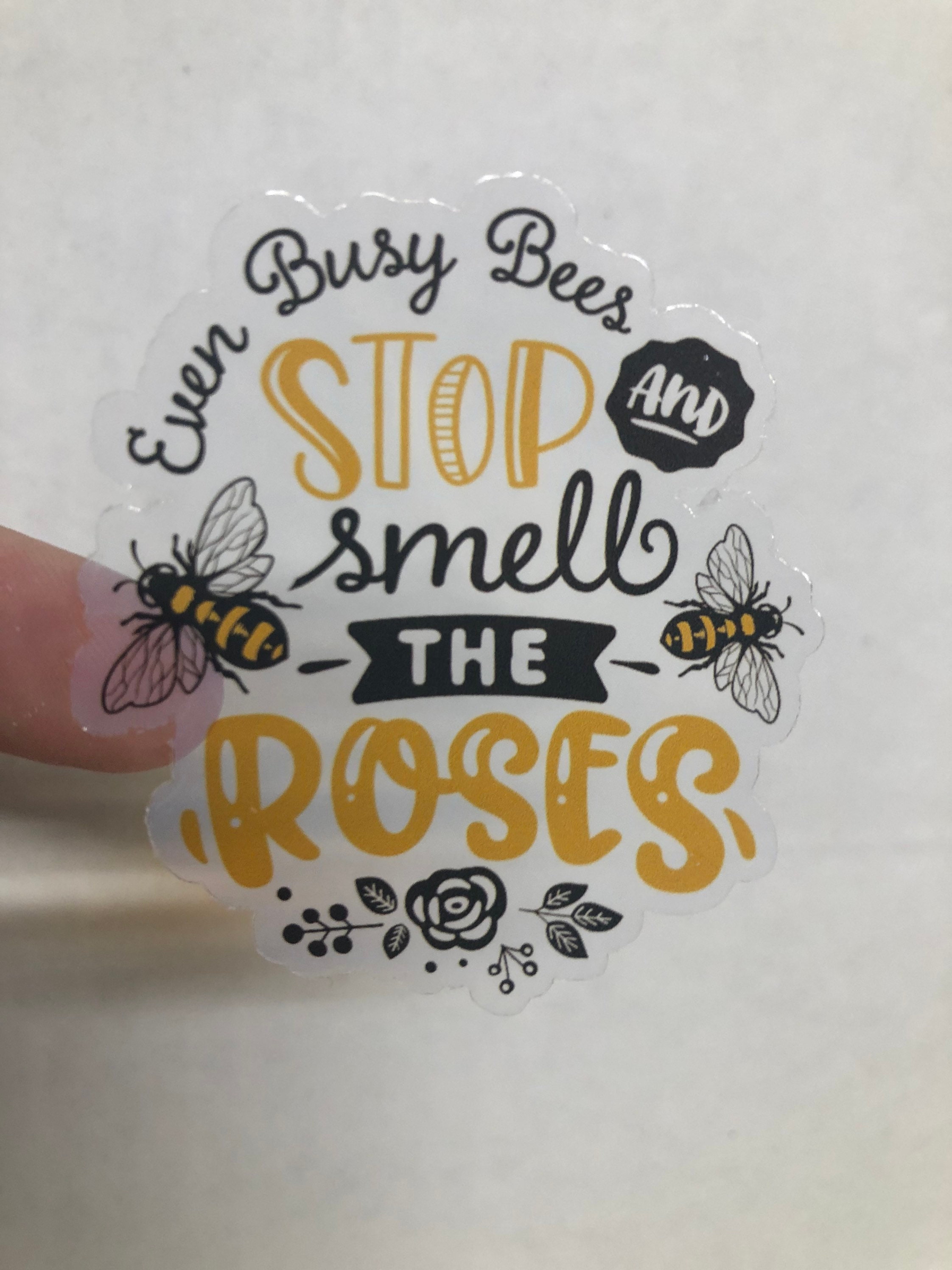 Even Busy Bees Stop And Smell The Roses Floral Bee Bee - Etsy.de
