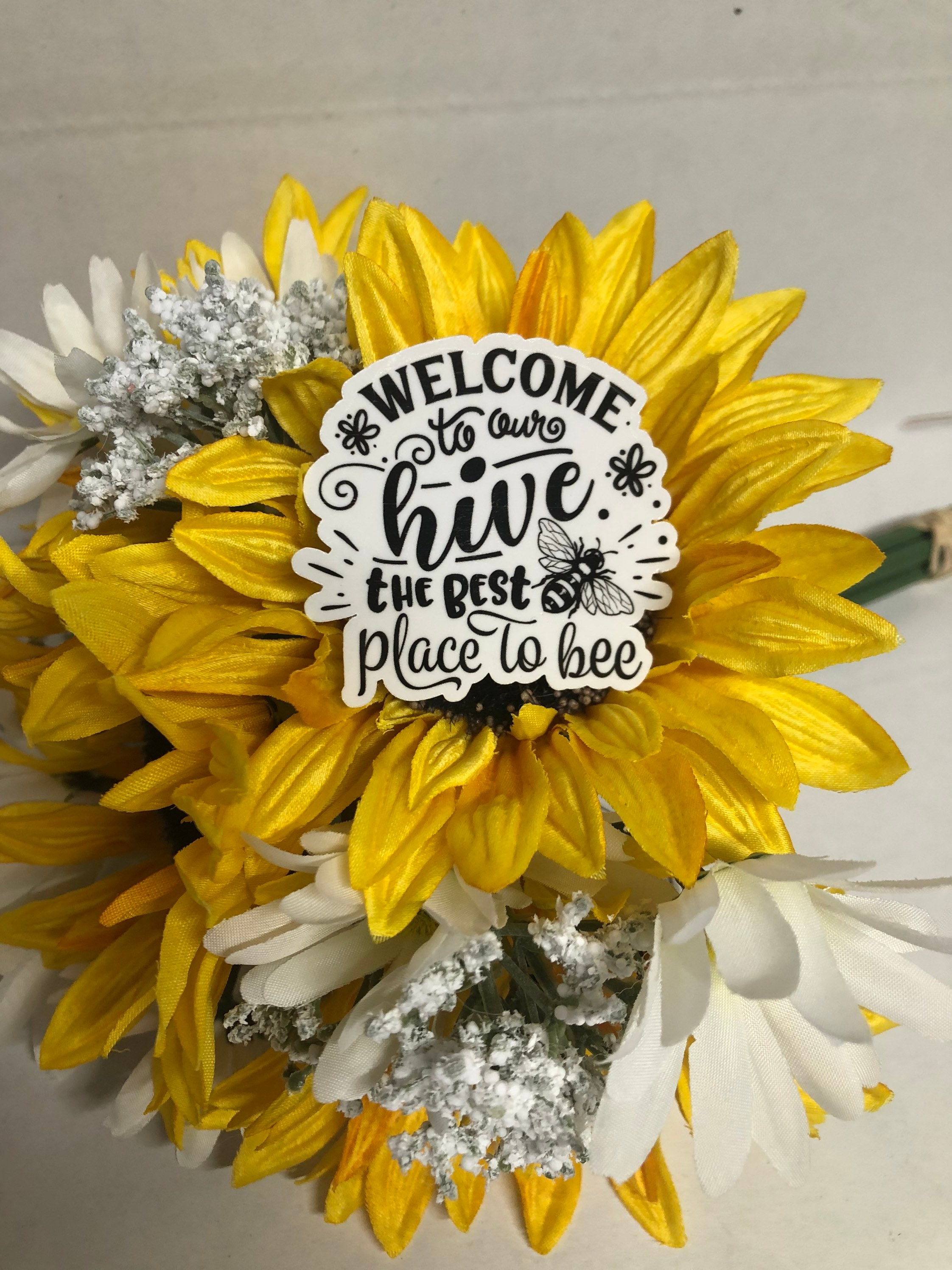 Welcome to Our Hive the Best Place to Bee Floral Bee Sticker | Etsy