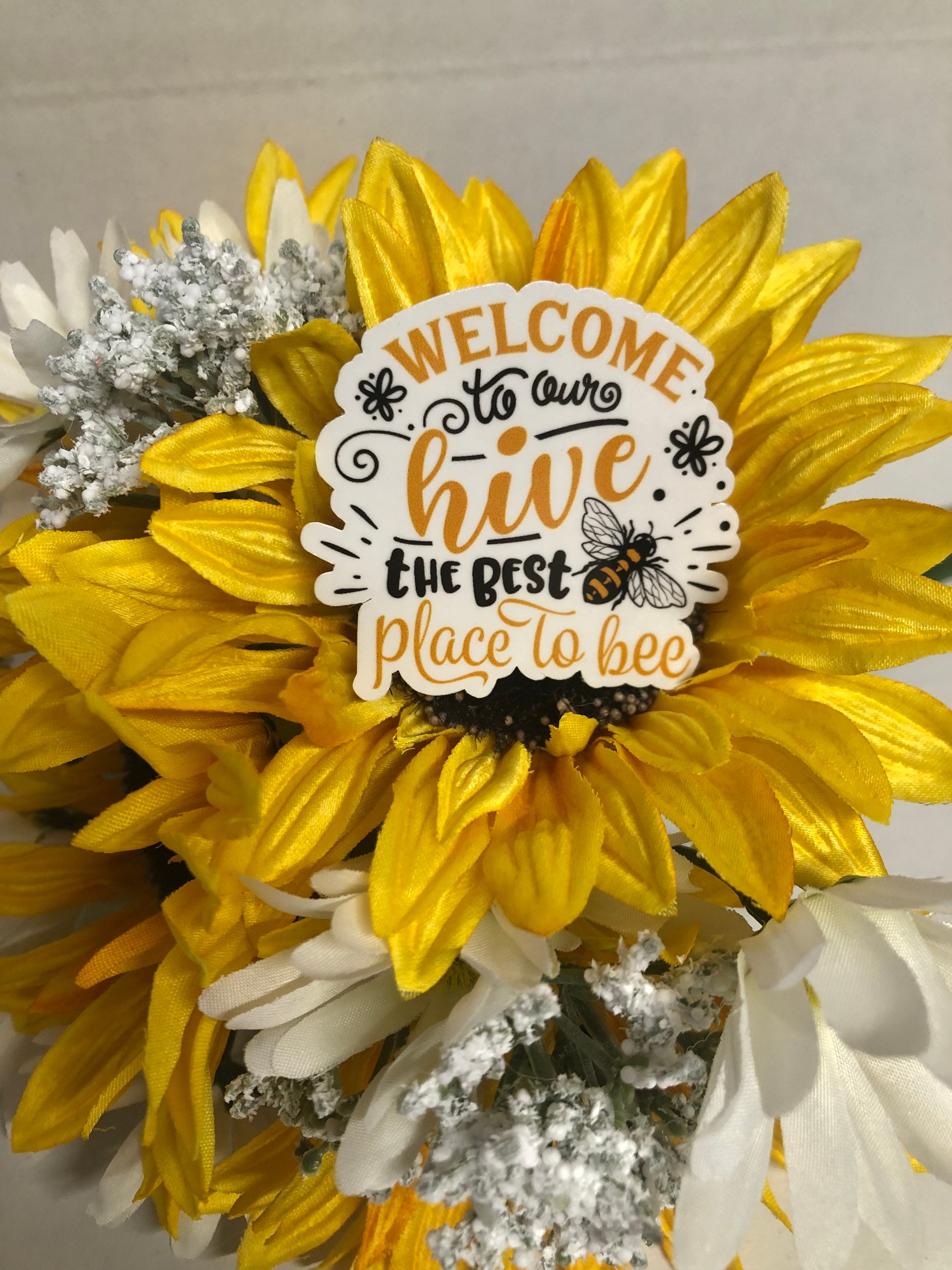 Welcome to Our Hive the Best Place to Bee Floral Bee Sticker | Etsy