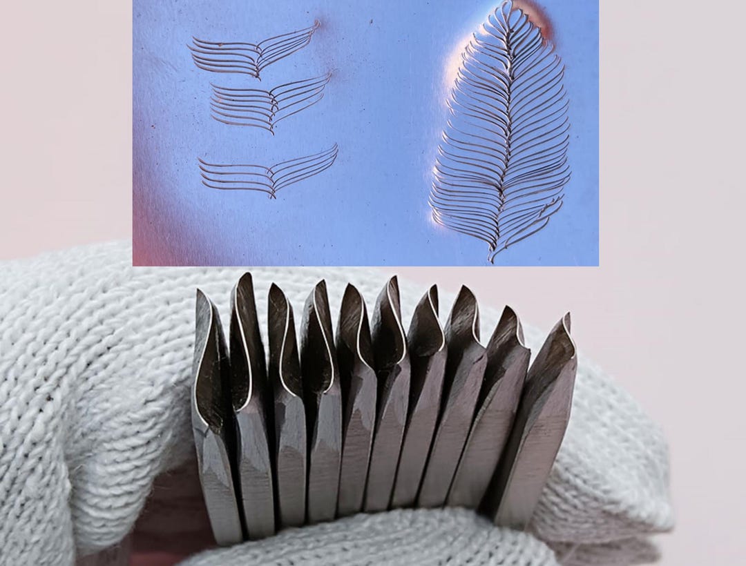 Feather Punch Stamp Indian Style Steel Punch Jewelry Metal, Leather ...