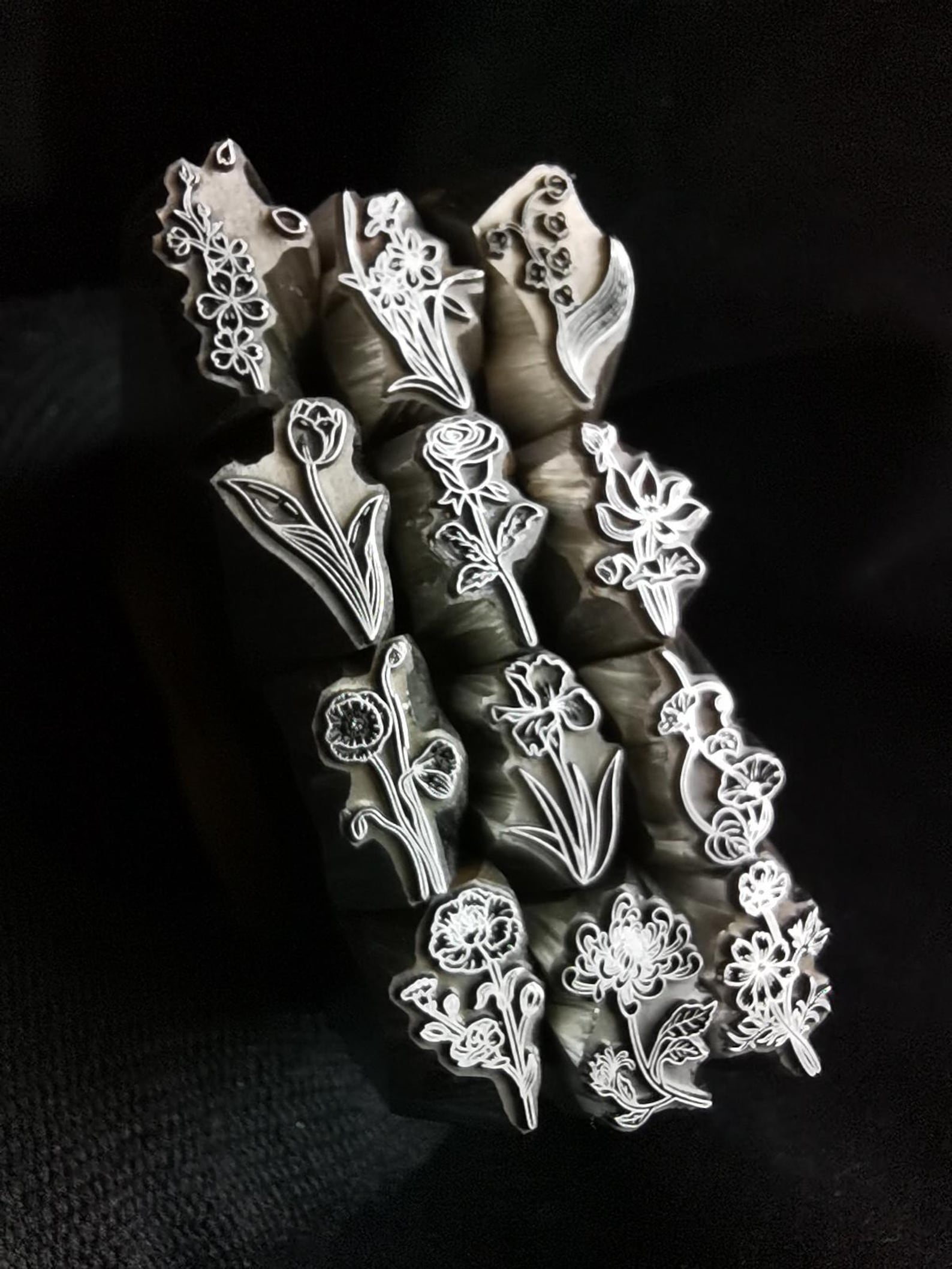 Special for Marielle--set of 12 Flower Steel Punches Jewelry Metal ...