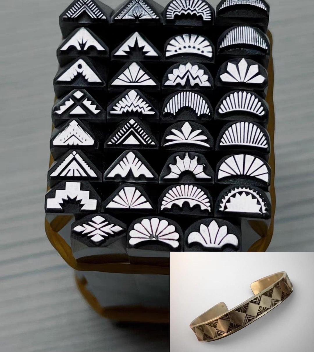 Iris/arrow/indian Inspired Triangle Steel Punches Jewelry Metal ...