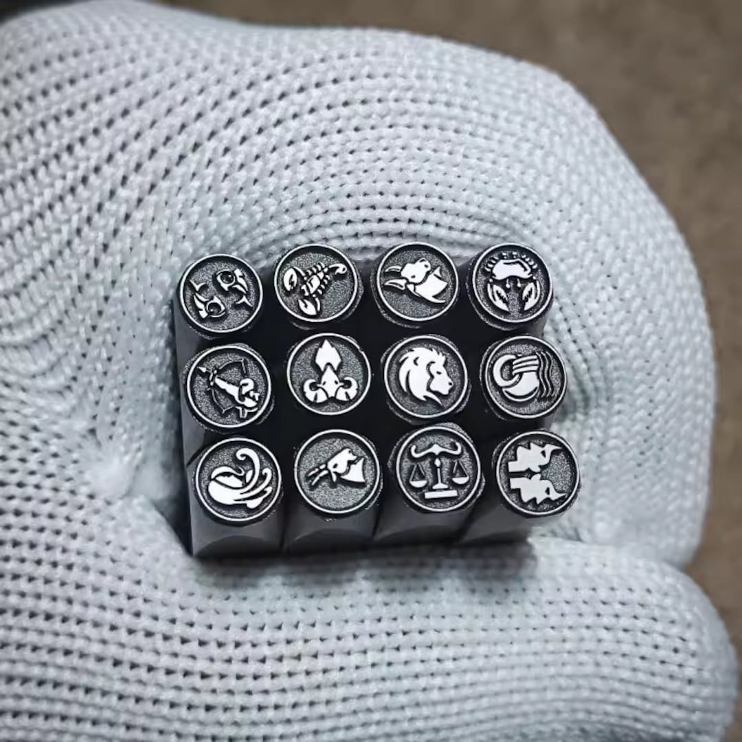 Birth Month Zodiac Constellation Star Steel Punches Jewelry Metal ...