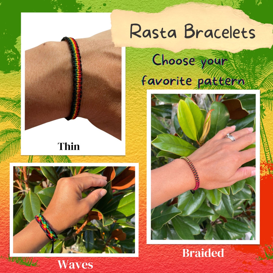 Reggae Rasta Boho Bracelet Rastafari Bracelet Jamaican - Etsy