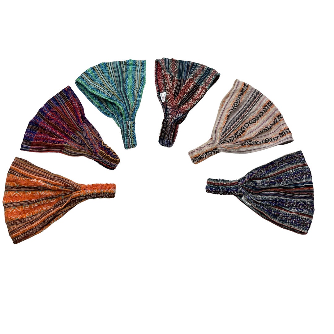 Wide Soft Stretchy Yoga Headband Bundle, Set of Boho Headbands ...