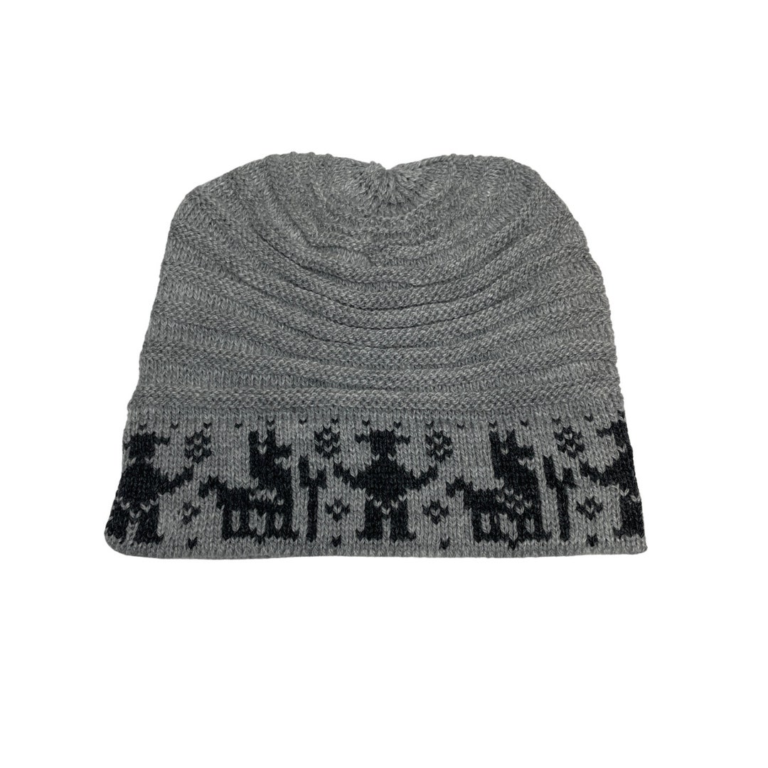 Neutral Colors Soft Warm Hand Knitted Alpaca Beanie Hat for Adults, One ...