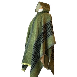 Mens Alpaca Wool Poncho Hoodie | Hooded Cape | Warm Poncho | Hippie ...