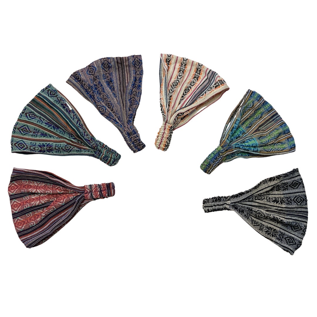 Wide Soft Stretchy Yoga Headband Bundle | Set of Boho Headbands ...