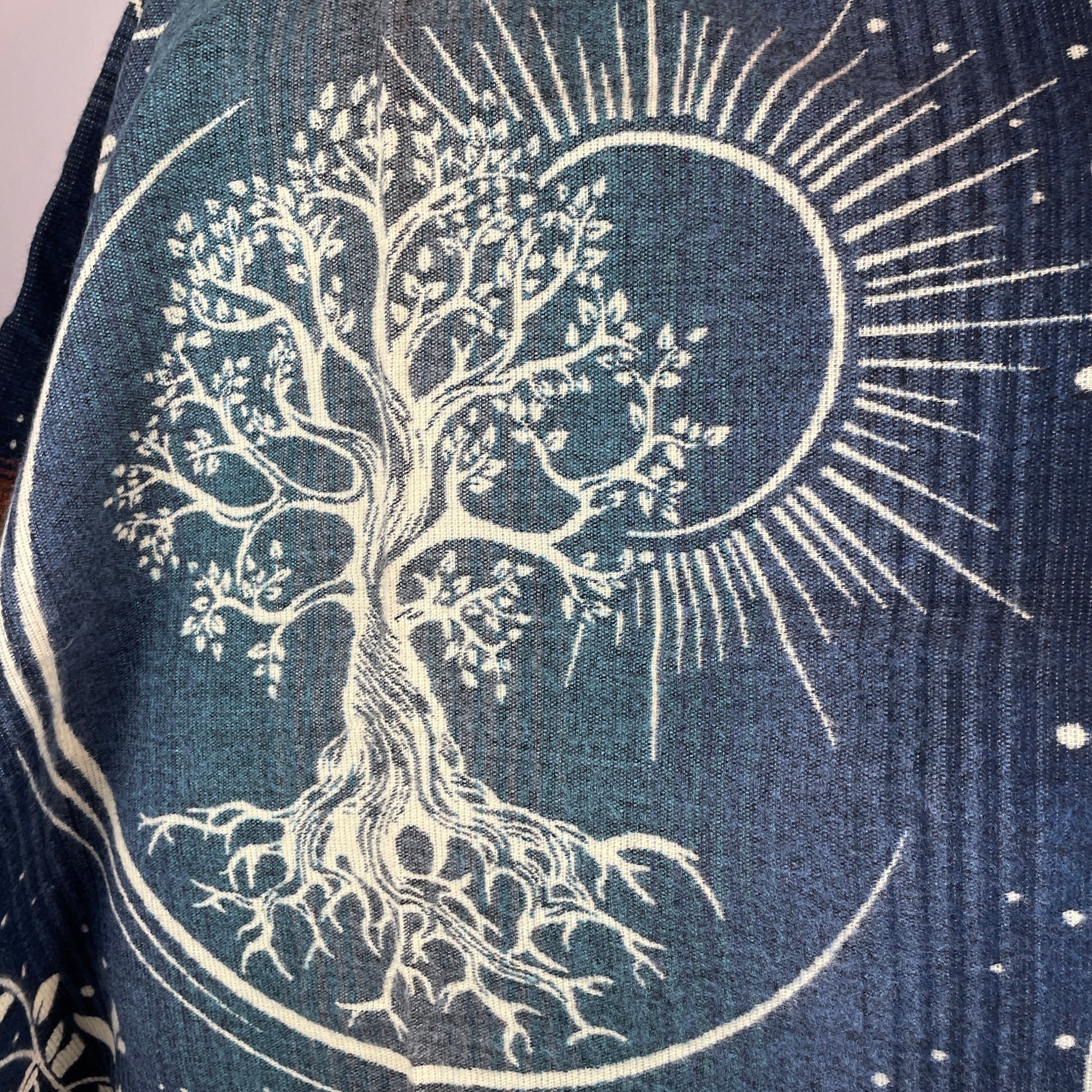 Tree of Life and Sun Warm Mens Alpaca Wool Poncho Hoodie | Hooded Cape ...