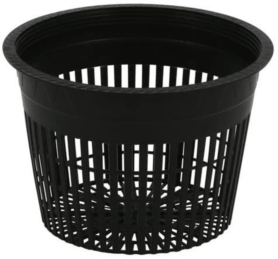 Pots, Net, 6 " Round, Black Plastic, With Side Slits, W/ Write on ...