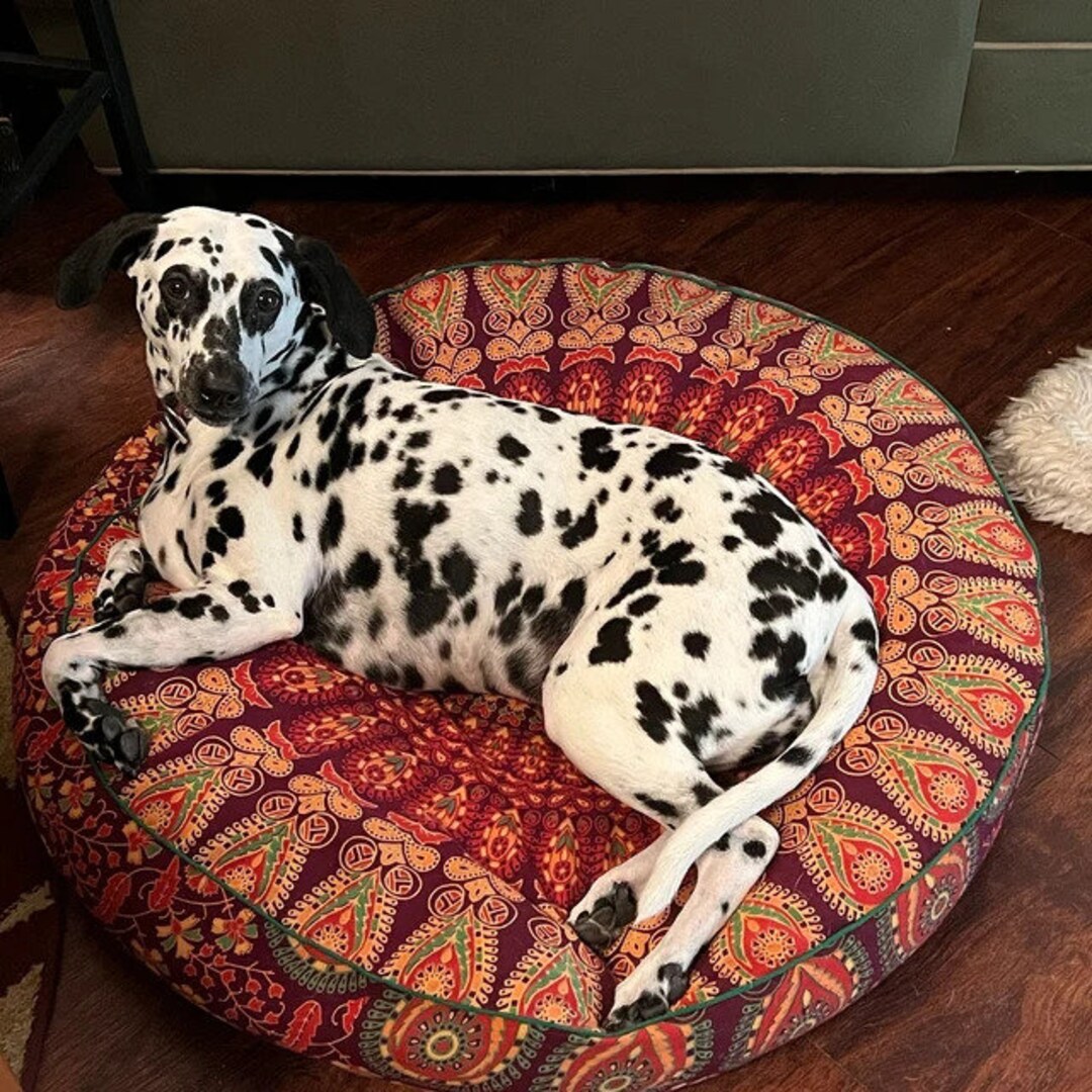 Large 42x6 Round Meditation Gaddi Dog Bed Pet Bed Cover 35x6 Zafu Floor ...