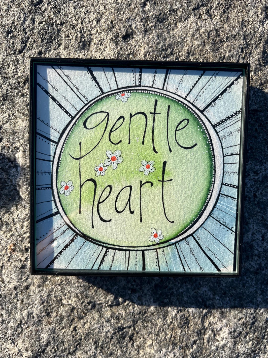Gentle Heart - 4x4 Framed Watercolor Original Art - Etsy