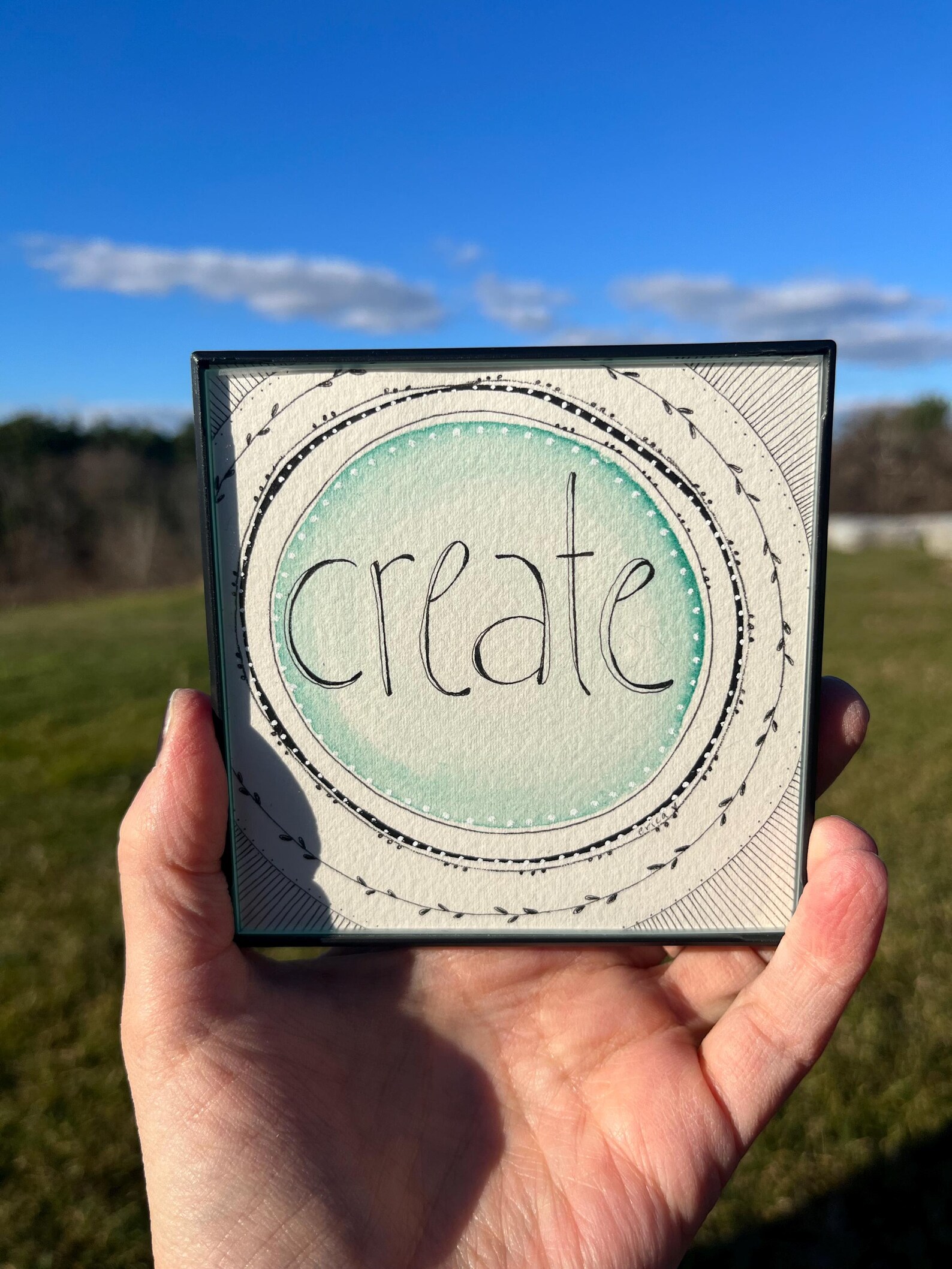 Create - 4x4 Framed Original Watercolor Art - Etsy