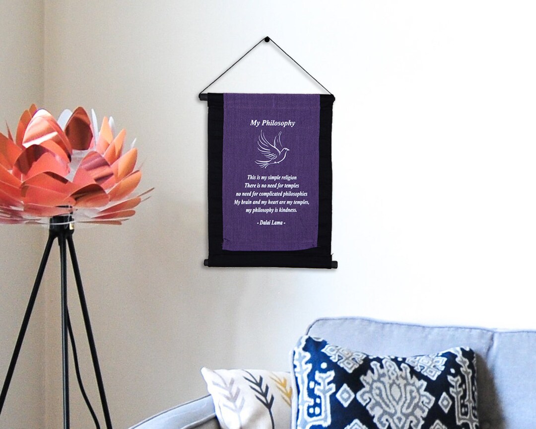 Dalai Lama Quote Fabric Wall Hanging: Bohemian Inspirational Art My Philosophy - Etsy UK