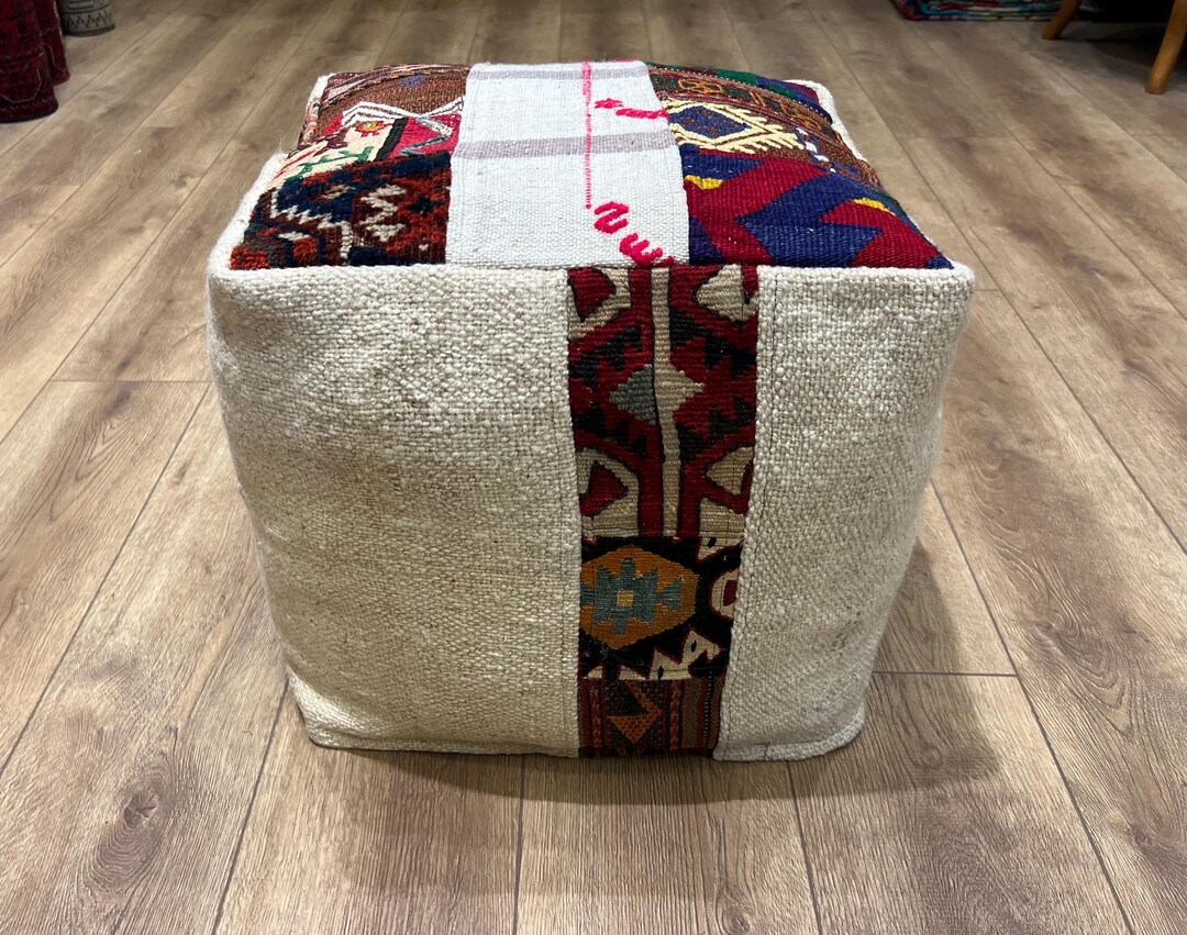 Ottoman Pouf Pillow,kilim Pouf,vintage Pillow Pouf,handmade Pouf,throw ...