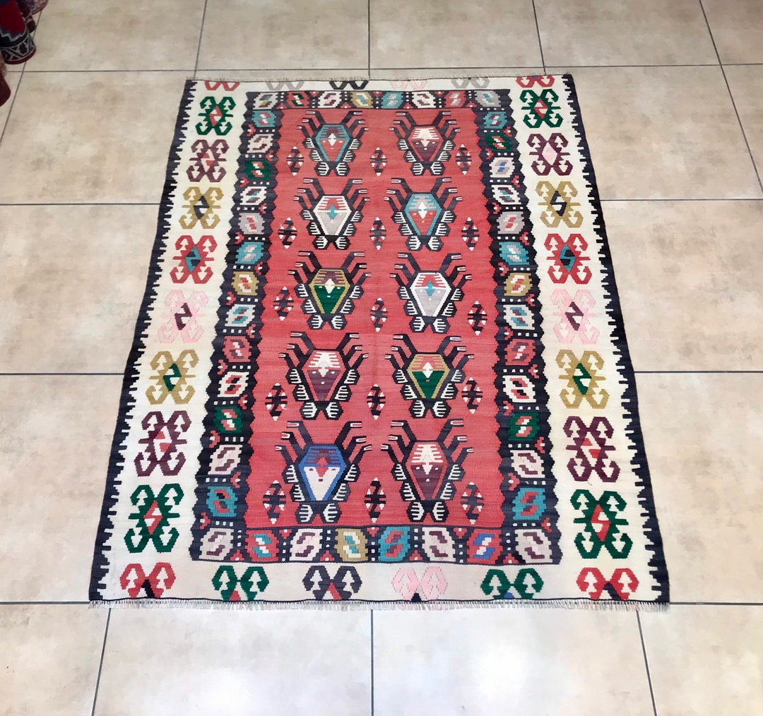 Red Killim,ethnic Kilim,turkish Rug,vintage Kilim,boho Kilim,handmade ...