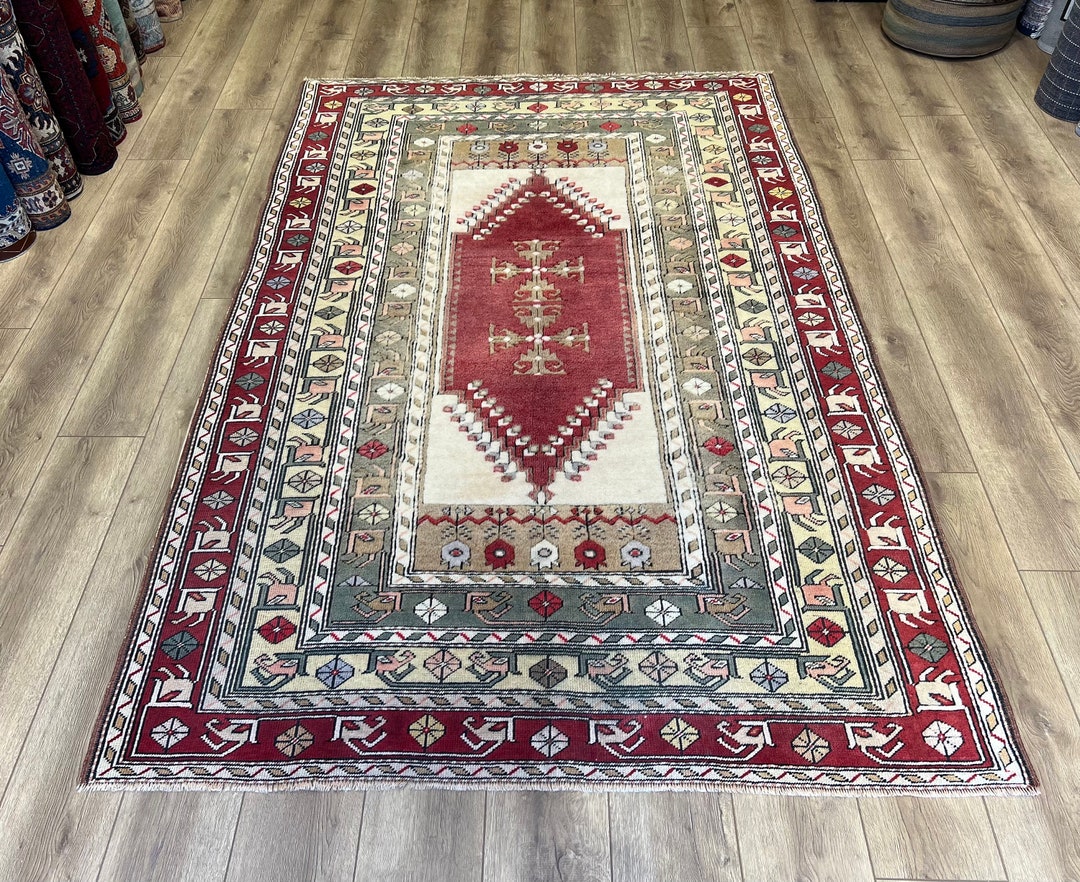 Turkish rug wool, Vintage rug wool, Turkish carpet, Handmade rug ...