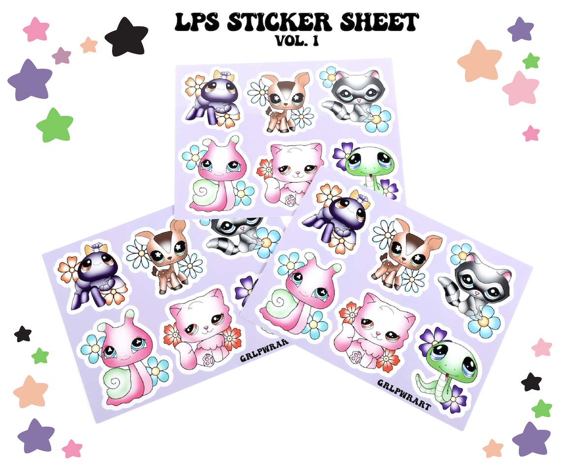 Littlest Pet Shop Sticker Sheets - Etsy