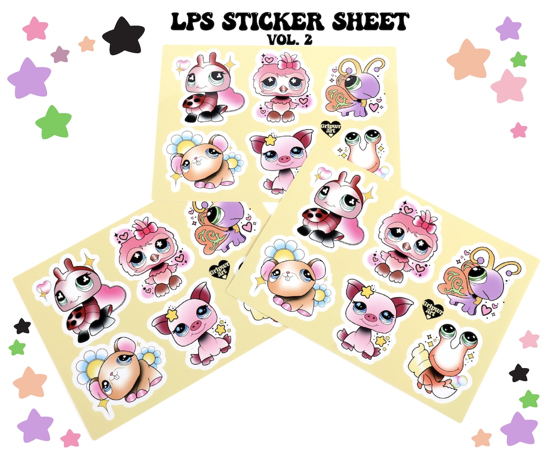 Littlest Pet Shop Sticker Sheets - Etsy