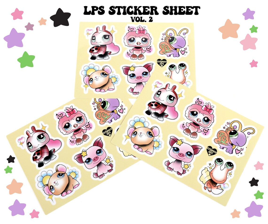 Littlest Pet Shop Sticker Sheets - Etsy