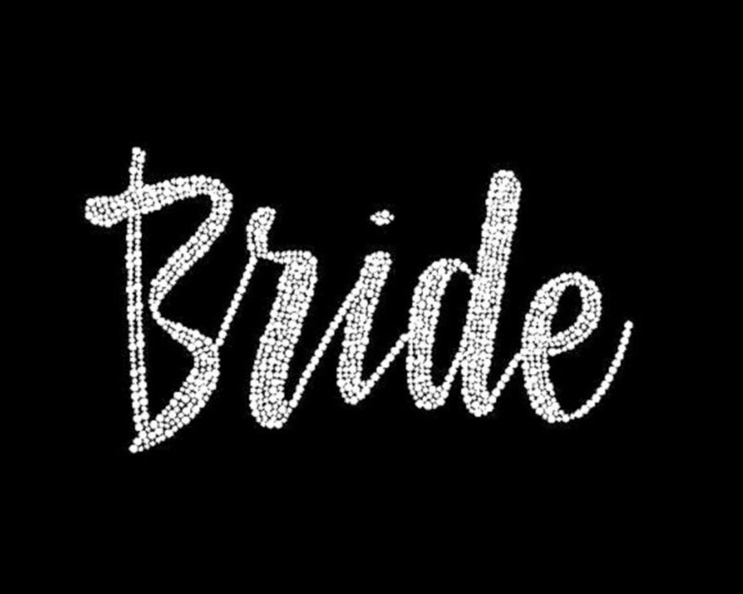 Bride Rhinestone Transfer Bling Hot Fix Iron on Patch Motif Design ...