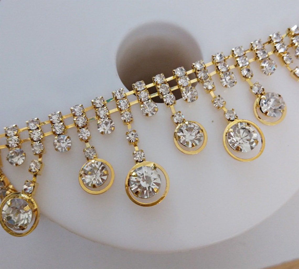 Clear Rhinestone Trim Clear Crystal Chain Wedding Rhinestone - Etsy