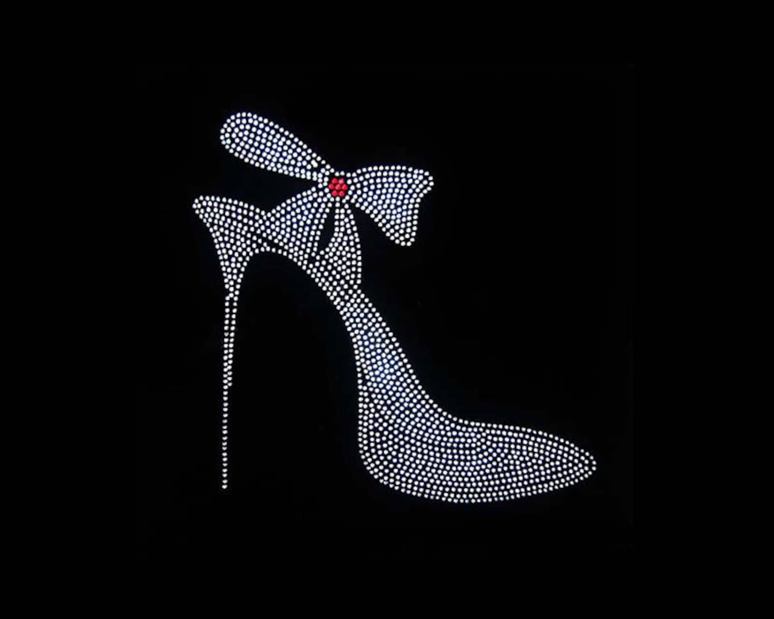 High Heel Rhinestone Transfer Bling Hot Fix Iron on Patch Motif Design ...